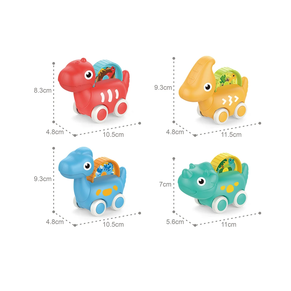 Set de mașinuțe dinozauri cu inerție, Huanger HE8008 - Jucarii MD